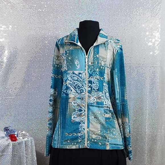 Onque Casual | Jackets & Coats | Modern Blue Zipup Onque Casual Jacket ...
